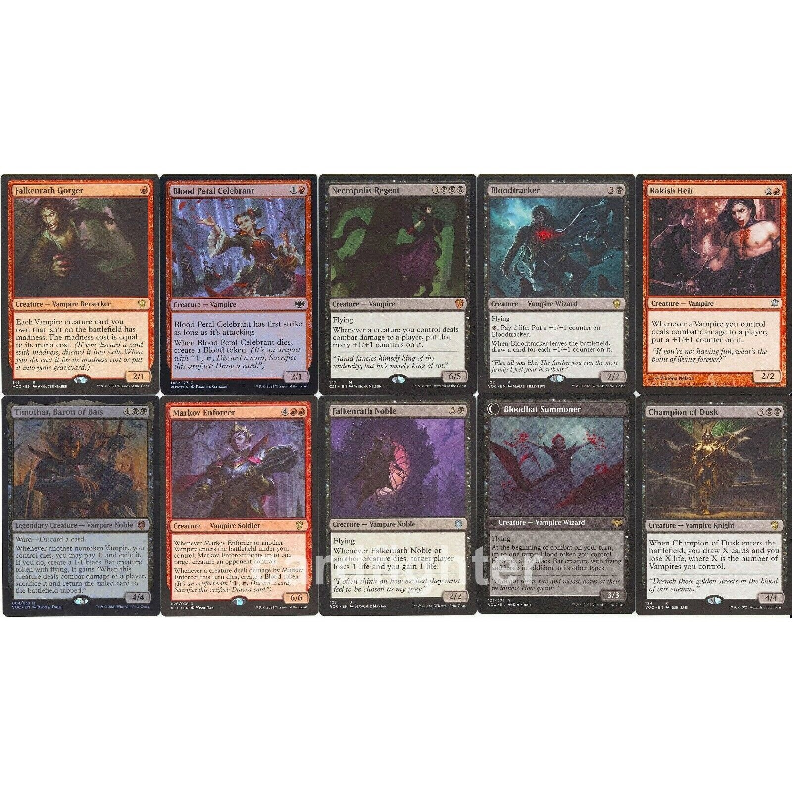 Custom Vampire Tribal Commander EDH Deck - Olivia, Crimson Bride - MTG ...