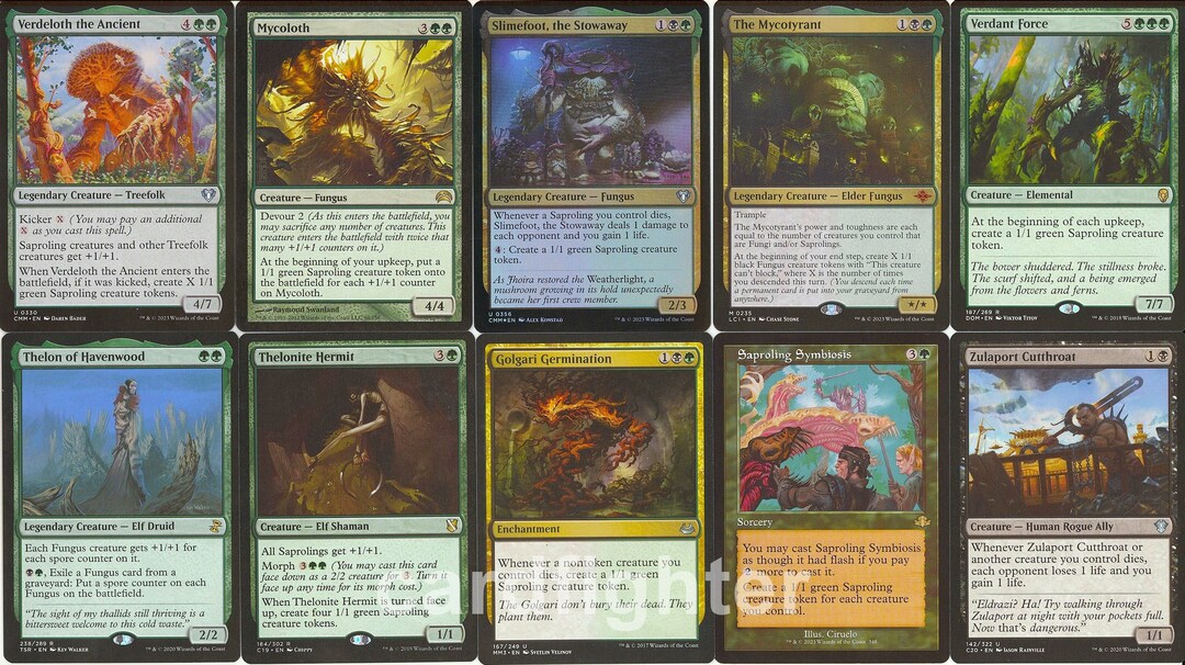 Custom Fungus Saproling Tribal Commander EDH Deck - Slimefoot, the ...