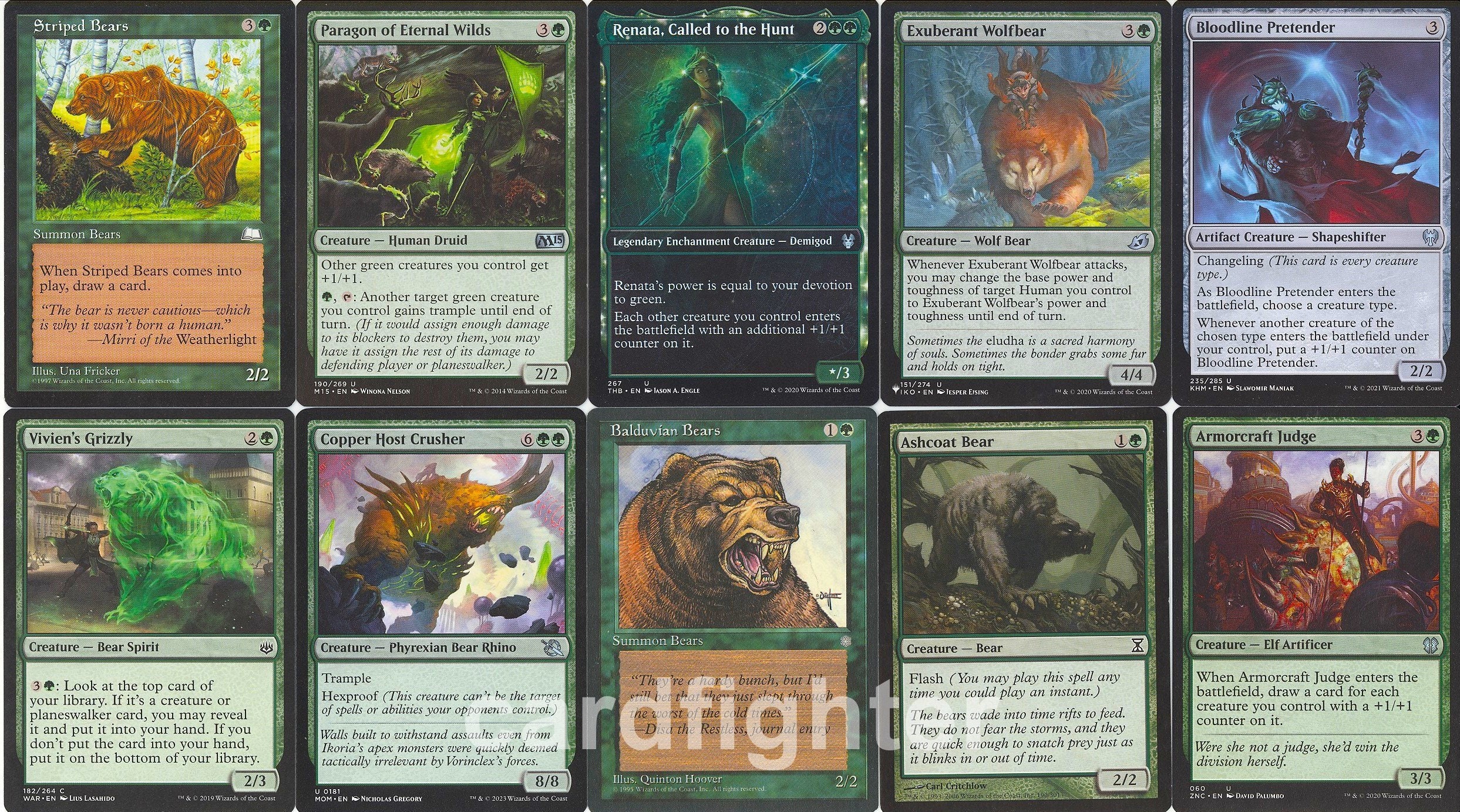 Custom Bear Tribal Commander EDH Deck - Ayula, Queen Among Bears ...