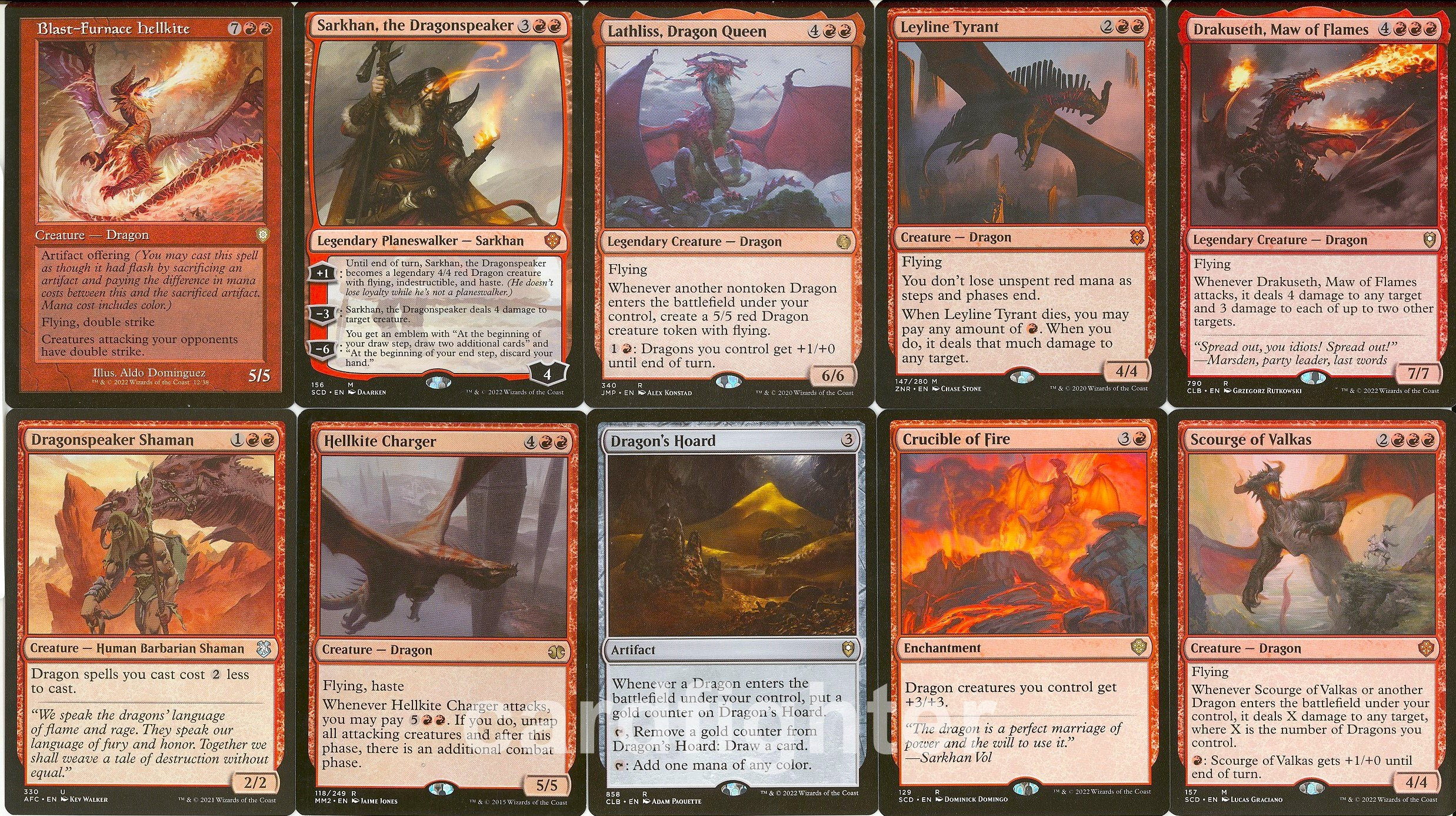 Custom Red Dragon Tribal Commander EDH Deck - Lathliss, Dragon Queen ...