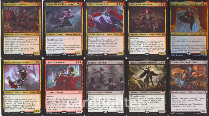 Custom Vampire Tribal Commander EDH Deck - Olivia, Crimson Bride - MTG ...