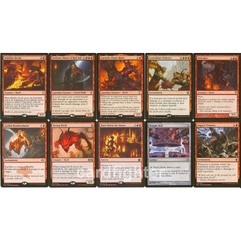 Devil Tribal Commander EDH Deck Zurzoth, Chaos Rider MTG Magic Cards ...