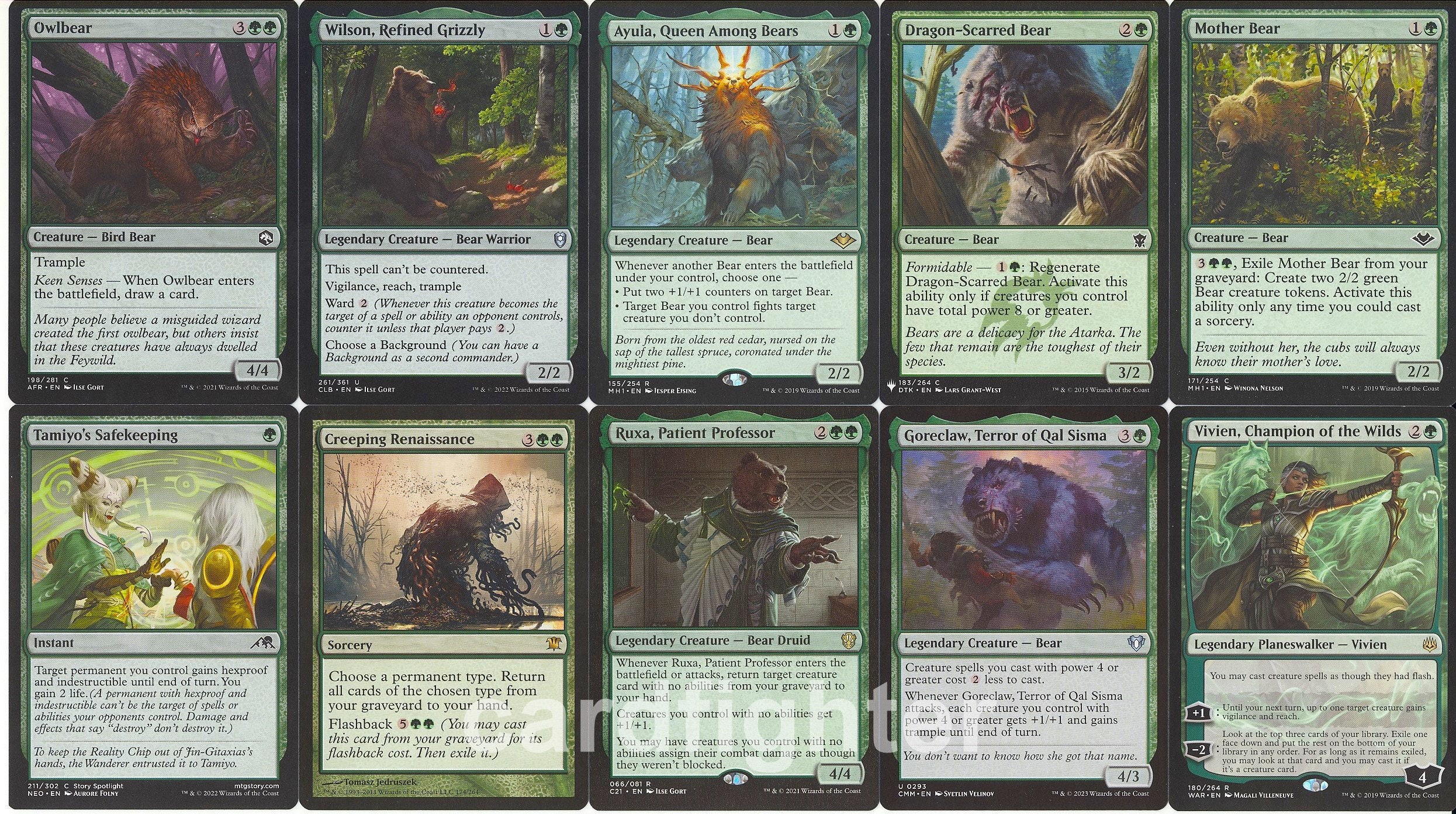 Custom Bear Tribal Commander EDH Deck - Ayula, Queen Among Bears ...