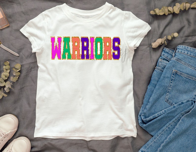 Warriors Glitter Letter esquema PNG diseño de descarga digital - Etsy ...