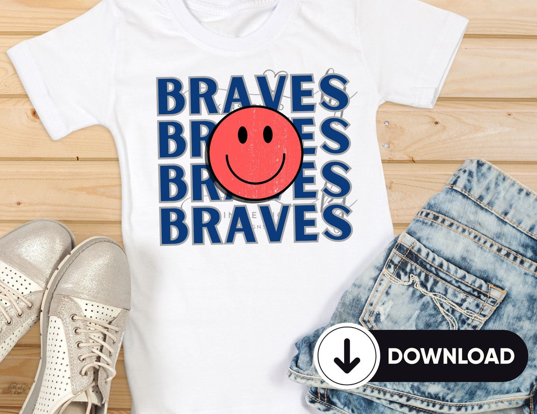 Braves Baseball Tball Mom PNG Digital Download File Smiley Face - Etsy