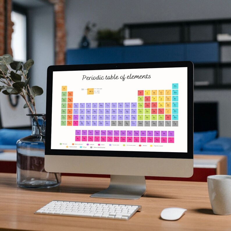 Digital Periodic Table Poster, Pritable Pdf, Science, Science Poster - Etsy