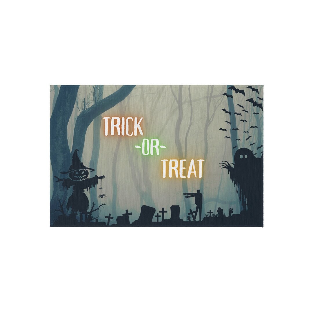 Trick-or-treat Halloween Graveyard Forest Woods Scarecrow Scene Outdoor ...