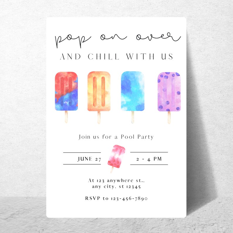 Custom Popsicle Summer Party Invite Summer Popsicle Party - Etsy