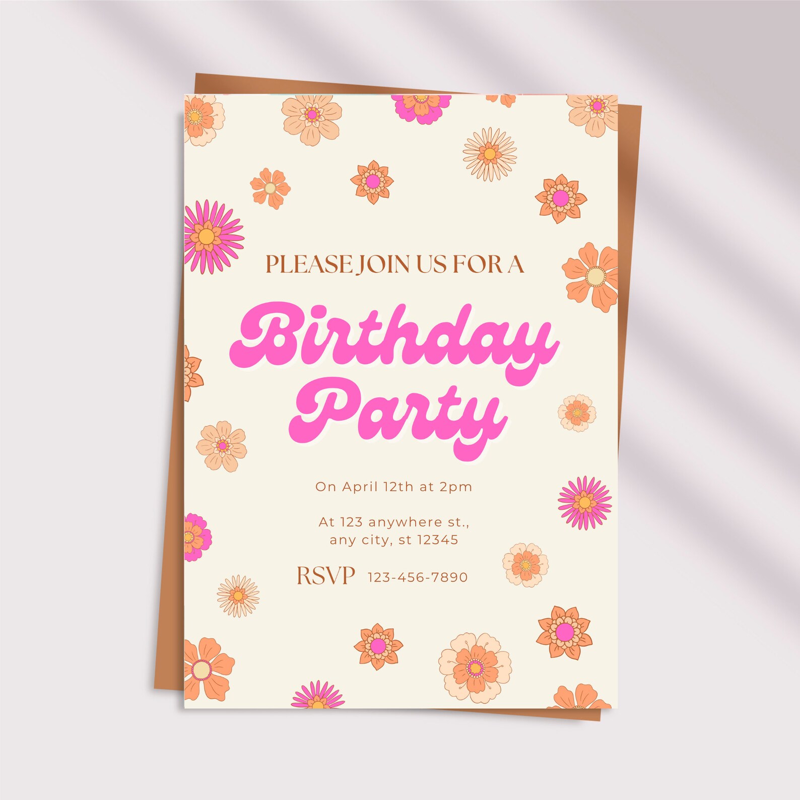 Custom Retro Birthday Printable Invite Personalized Retro - Etsy