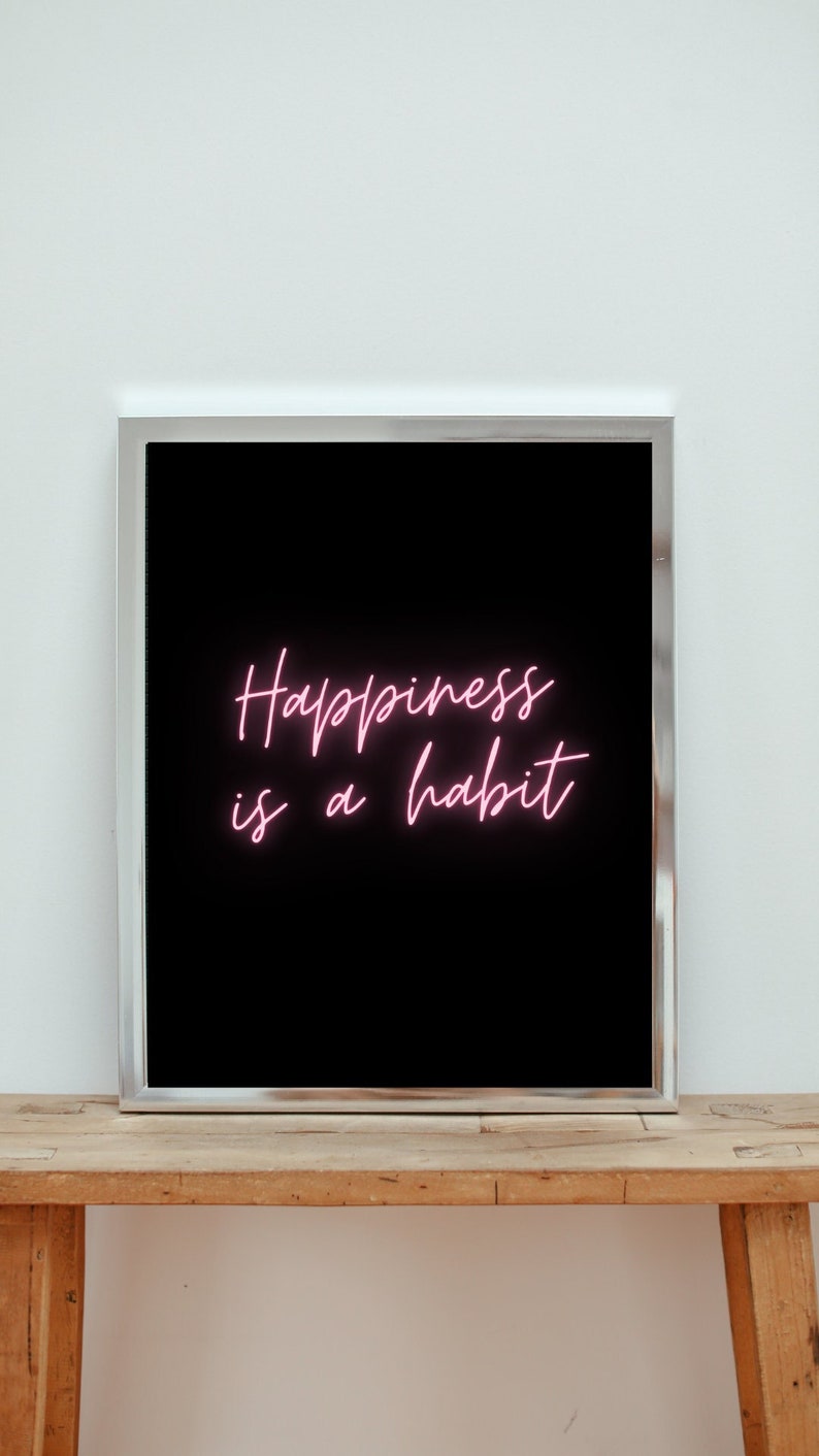 Happiness is a Habit, Wall Decor, Inspirational Quotes, Motivational ...