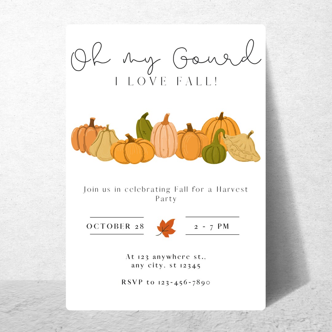 Editable Fall Harvest Party Invitation Template Printable Oh - Etsy UK