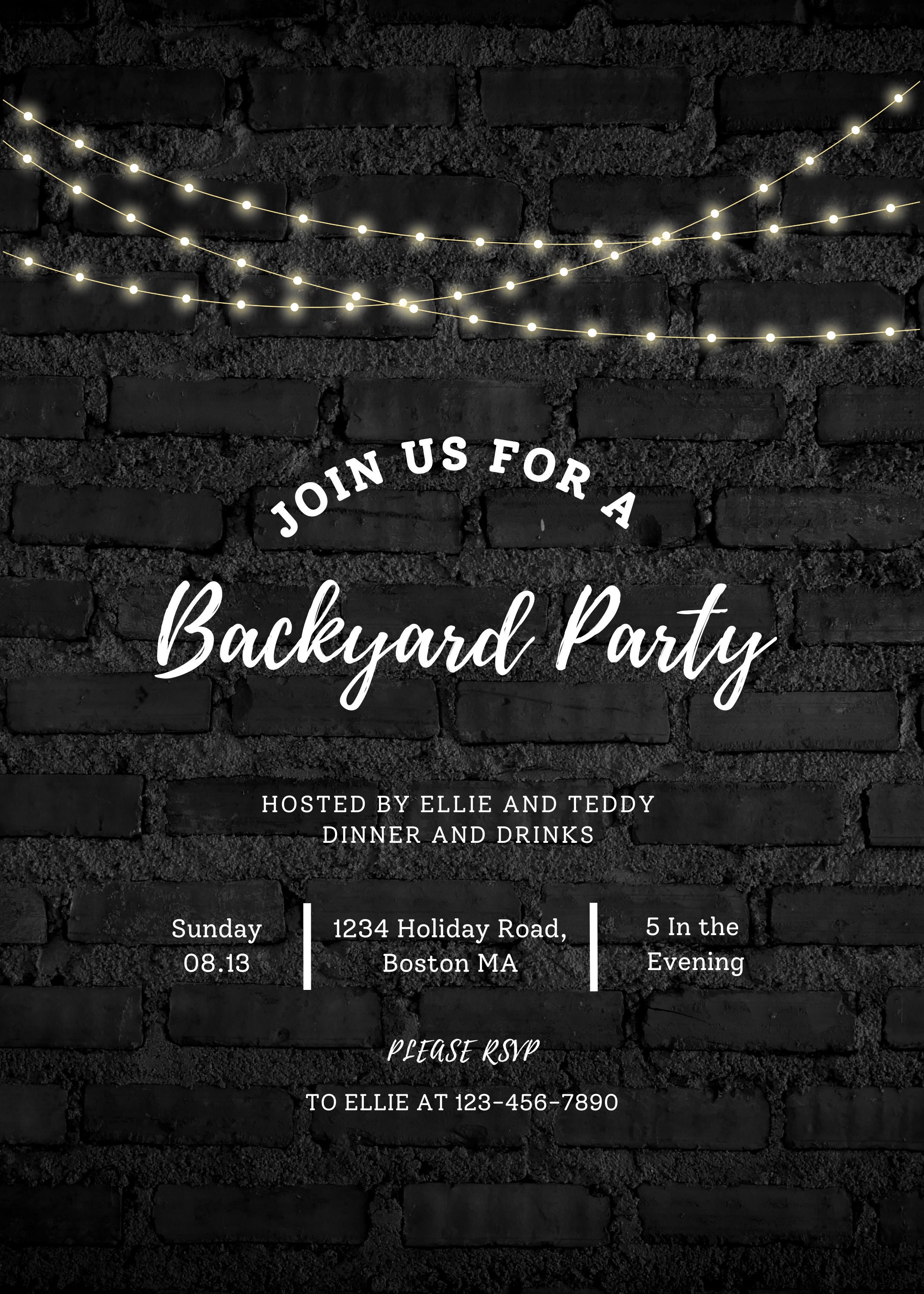 Backyard Party Invitation Template, Backyard Birthday Party, BBQ Party ...