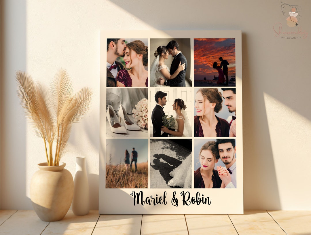 Personalized Photo Collage Frames Canvas, Custom Photo Collage Poster ...