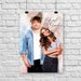 Family Merge Art Canvas, Custom Merge Photos Watercolor Poster for ...