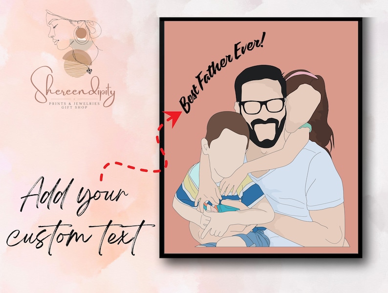 Faceless Portrait Art, Custom Printable Drawings for Boyfriend and ...