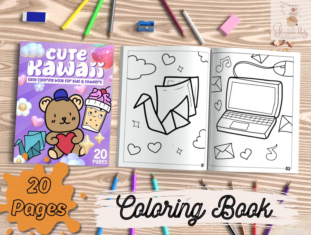 Cute Kawaii Coloring Book, Kawaii Printed Coloring Book for Kids ...