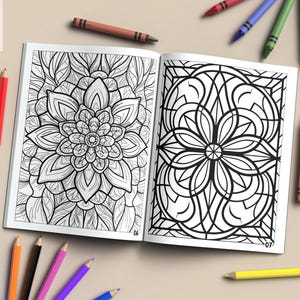 Beautiful Flower Mandala Coloring Book, Floral Mandala Printed Coloring ...