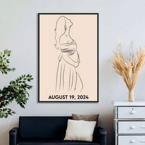 Mom Drawing Printable, Custom Digital Line Art Portrait for Mommy ...