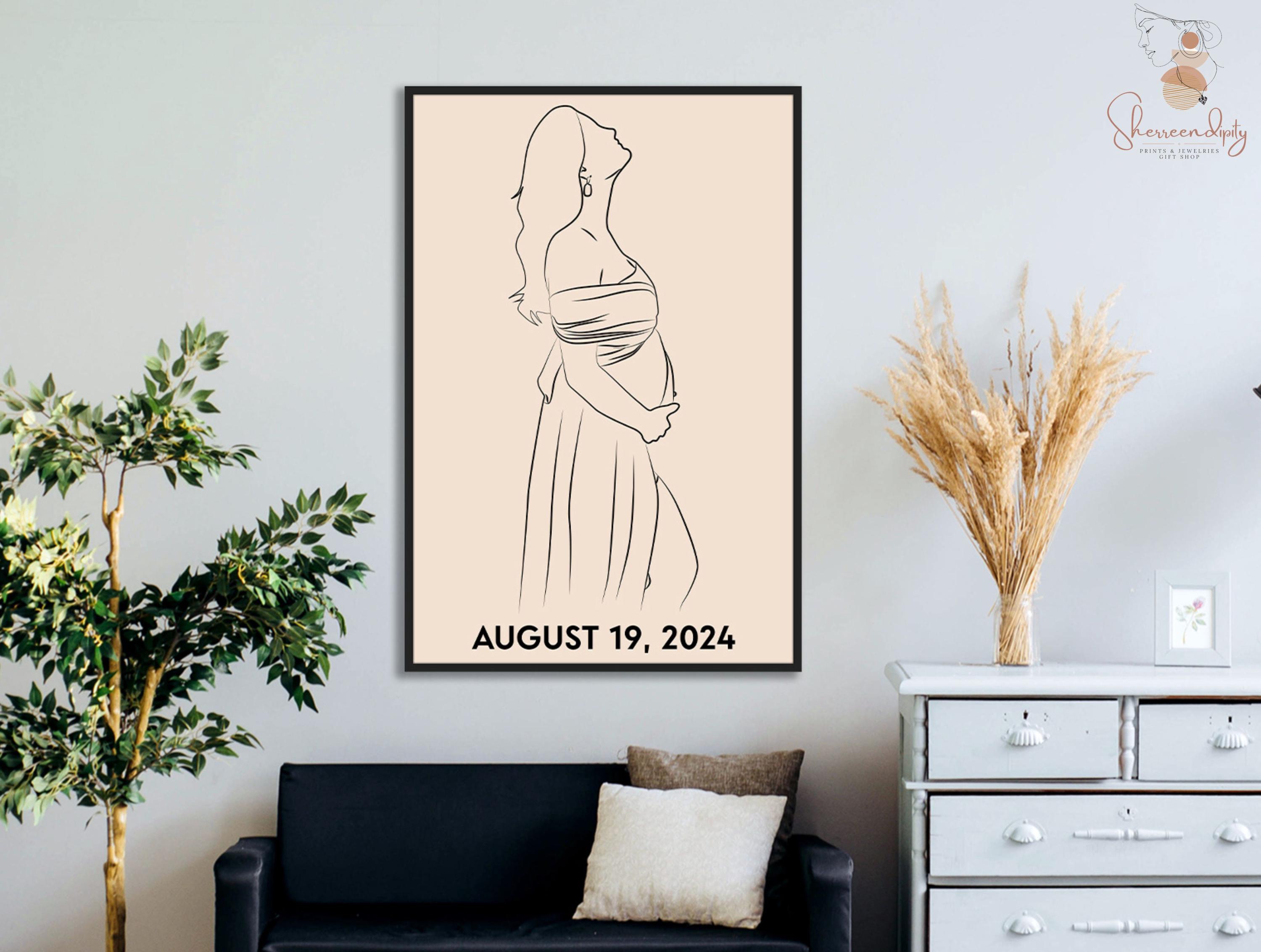 Mom Drawing Printable, Custom Digital Line Art Portrait for Mommy ...