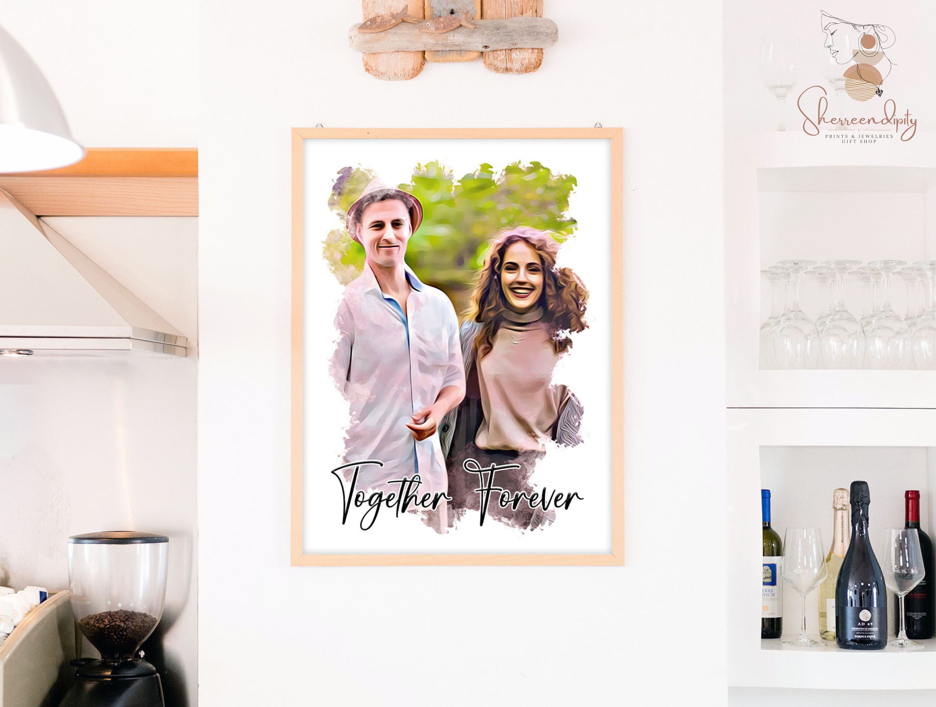 Personalized Couple Portrait Art, Cartoonized Portrait Printable for ...