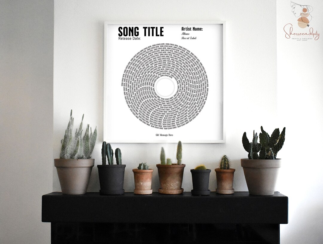 Vinyl Lyrics Canvas, Album Poster for Music Lover Birthday, Custom ...