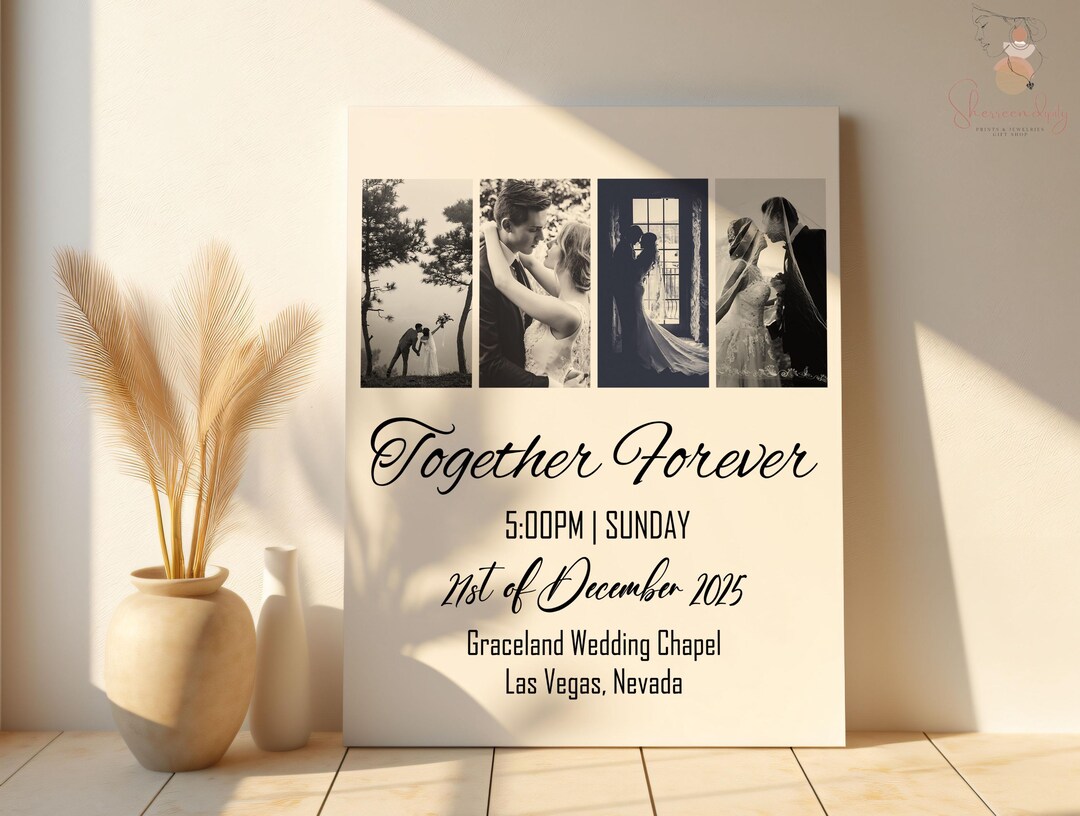 Love Photo Collage Prints Canvas, Custom Couple Gift Art Poster for ...