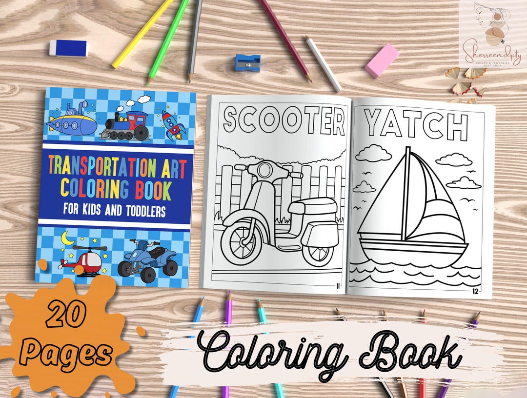 Transportation Art Coloring Book, Things That Go Printed Coloring Book ...