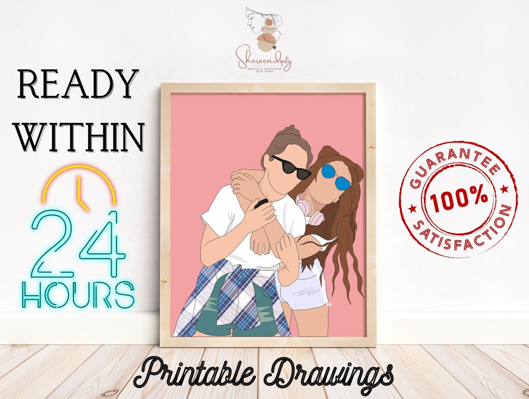Faceless Portrait Custom Art, Faceless Portrait Printable for Best ...