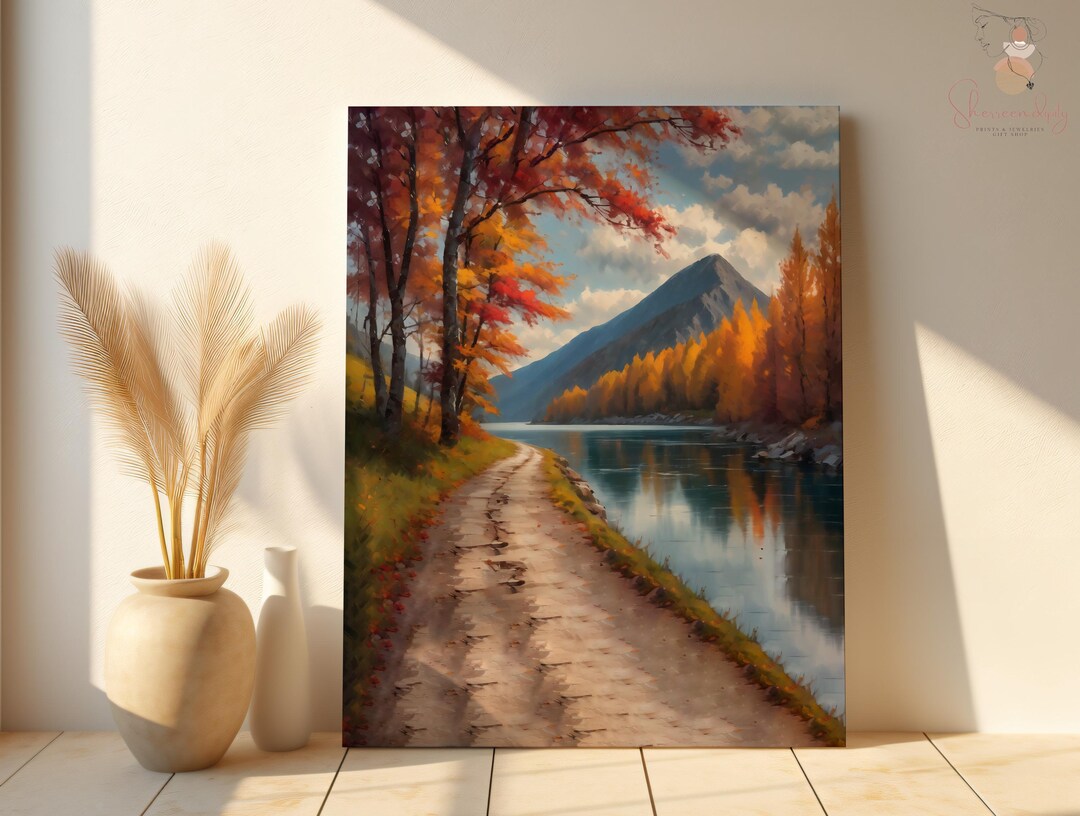 Autumn Scenery Canvas, Autumn Art Poster for Friends Fall Housewarming ...