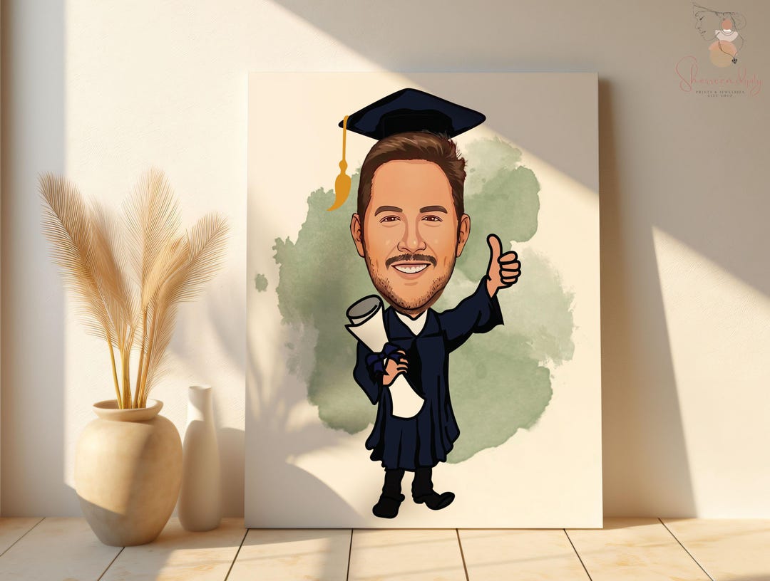 Custom Graduation Caricature Canvas Poster: Unique College Gift - Etsy
