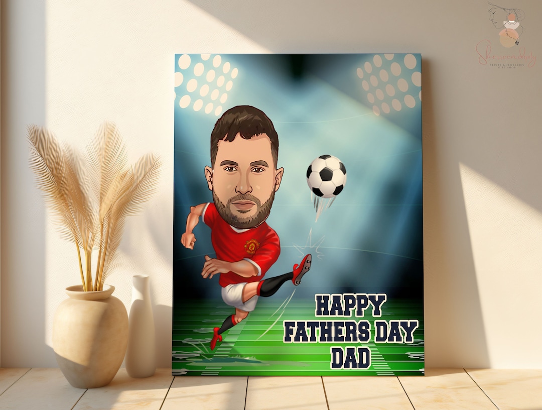 Footballer Player Canvas, Custom Football Caricature Poster for ...
