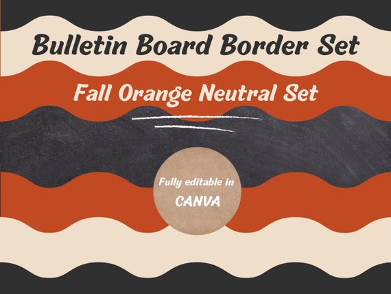 Editable Classroom Bulletin Board Border Fall Orange Neutral - Etsy