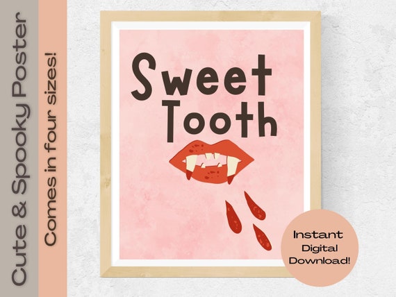 Cute and Spooky Digital Art sweet Tooth Poster - Etsy