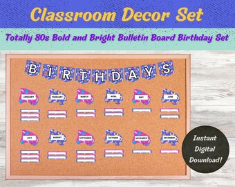 Totally 80s Bold and Bright Classroom Bulletin Board Border Set of 3 ...