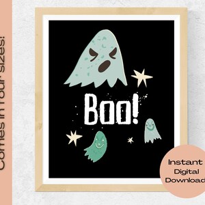 Cute and Spooky Digital Art "boo" Poster, Vintage Halloween, Retro ...