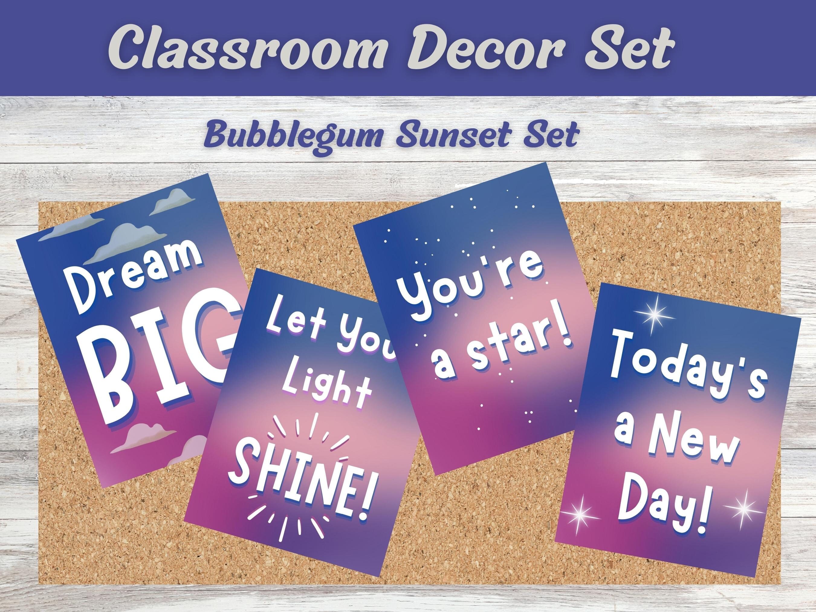 Editable Classroom Decor Bubblegum Sunset, Cool Tones Theme, Bulletin ...