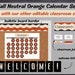 Editable Classroom Calendar Fall Orange Neutral Set, Blank Calendar ...