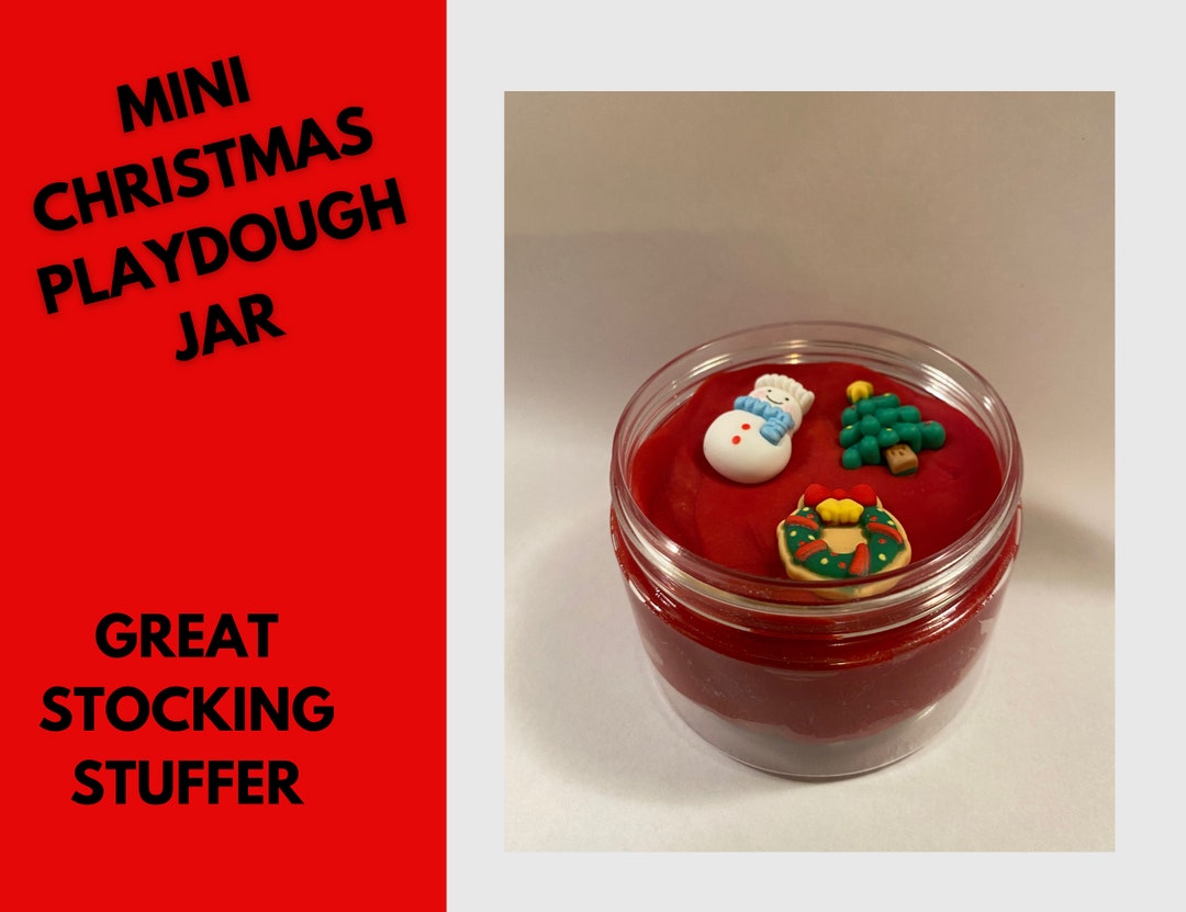 Mini Christmas Playdough Jar, Playdough Stocking Stuffer, Mini ...