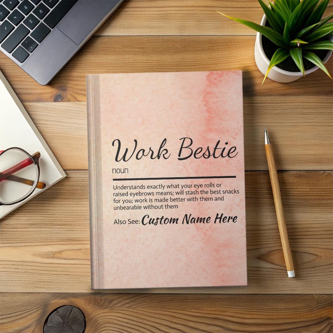 Personalized Work Bestie Definition Hardcover Journal, Co-worker Gift ...