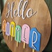 Hello Summer Round Wooden Door Sign, Seasonal Door Sign, Summer Door ...
