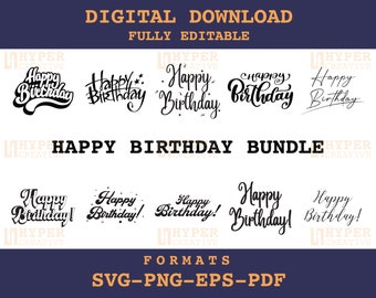 Happy Birthday SVG, Hand Lettered, Birthday Svg, Birthday Party Svg ...
