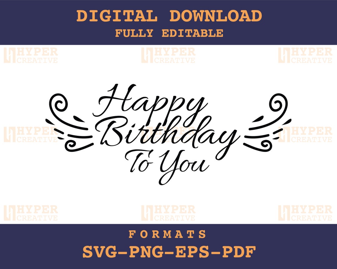 Happy Birthday SVG, Hand Lettered, Birthday Svg, Birthday Party Svg ...