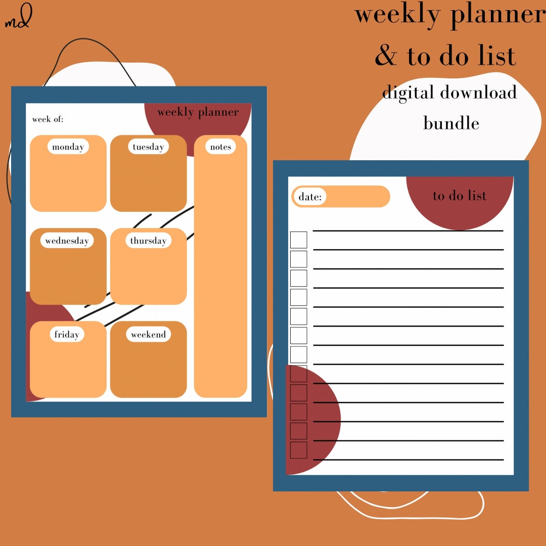 Boho Weekly Planner and to Do List Bundle by Melichrous Designs ...