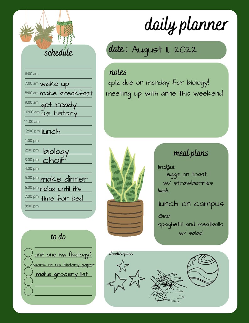 Daily Planner Page by Melichrous Designs, Digital Download for Ipad ...