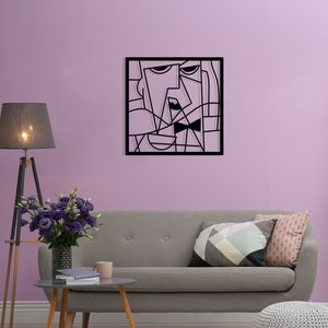 Picasso Cubism Sign, Unique Metal Wall Art, Abstract Wall Hanging, Home ...