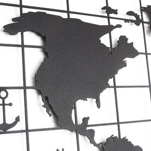 World Map Sign, Metal Map Wall Art, Office Wall Decor, Compass Sign ...