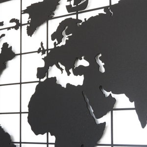 World Map Sign, Metal Map Wall Art, Office Wall Decor, Compass Sign ...