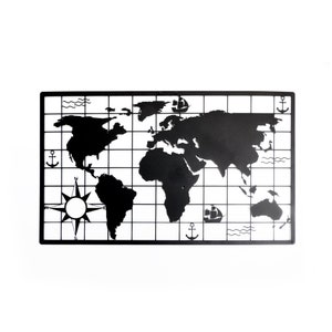 World Map Sign, Metal Map Wall Art, Office Wall Decor, Compass Sign ...