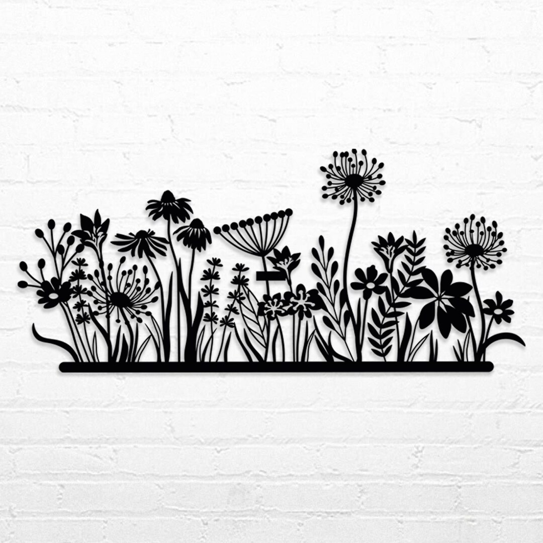 Flores Metal Wall Art, Metal Hanging Spring Flower Wall Decor, Living ...