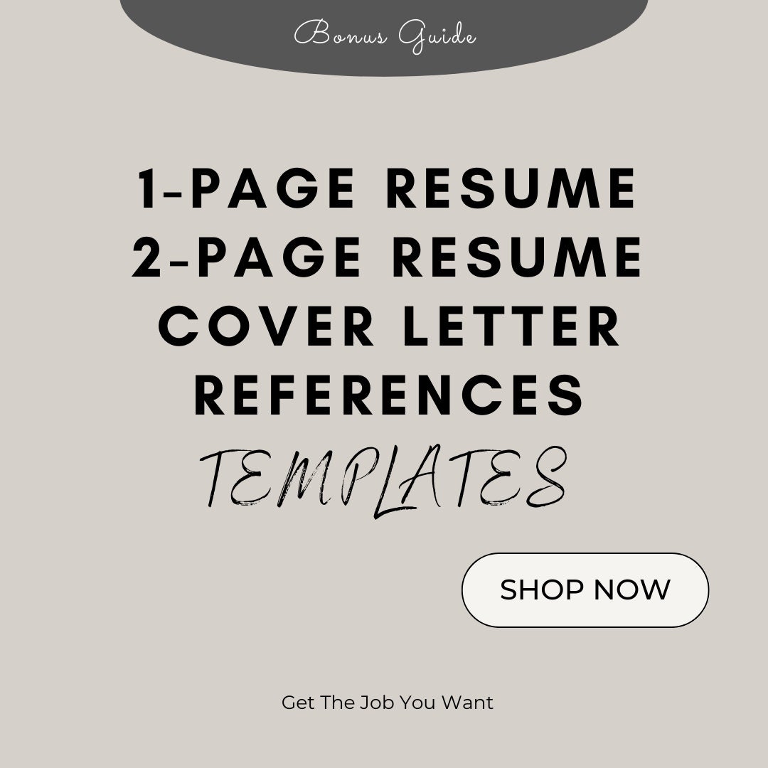 1 Page Resume, 2 Page Resume, Cover Letter, References Template - Word ...